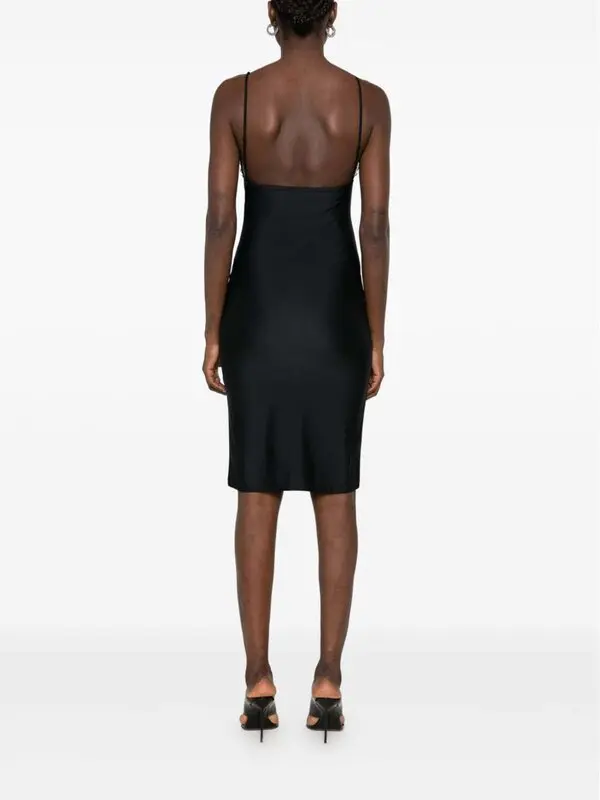 Coperni Lace-trim Spaghetti-strap Midi Dress