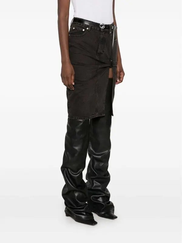 Coperni Belted Denim Skirt - Black