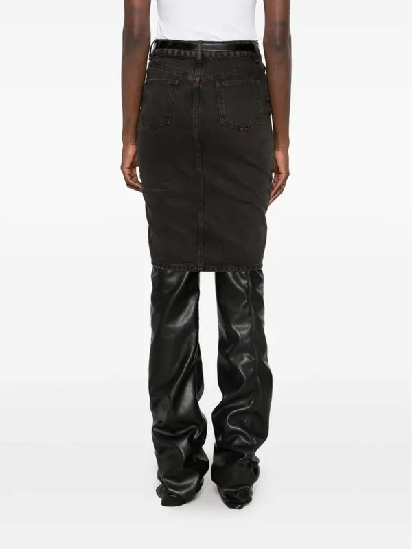 Coperni Belted Denim Skirt - Black