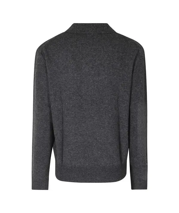 LOW CLASSIC Long-sleeve Collared Knit Top