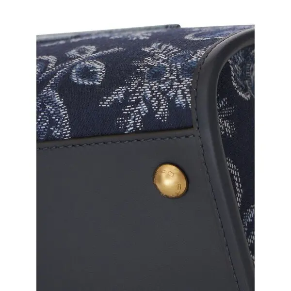Etro Logo Embroidered Jacquard Top Handle Bag