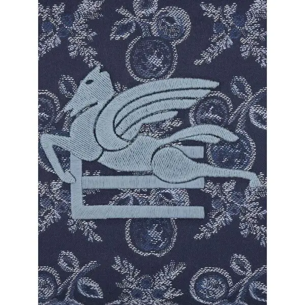 Etro Logo Embroidered Jacquard Top Handle Bag