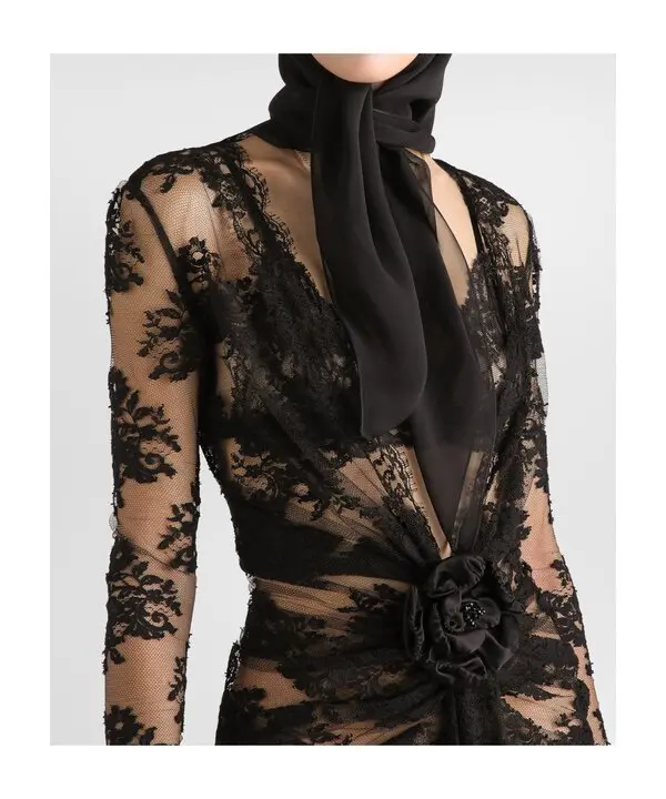 Dolce & Gabbana Lace Dress With Bow