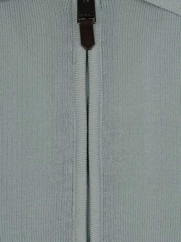 Canali Zip Polo Knitted Top