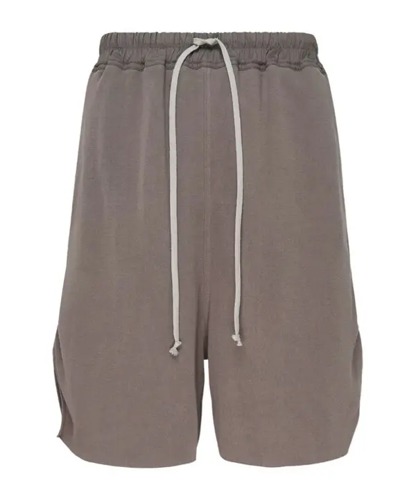 Rick Owens Elastic Drawstring Waist Bermuda Shorts - Brown