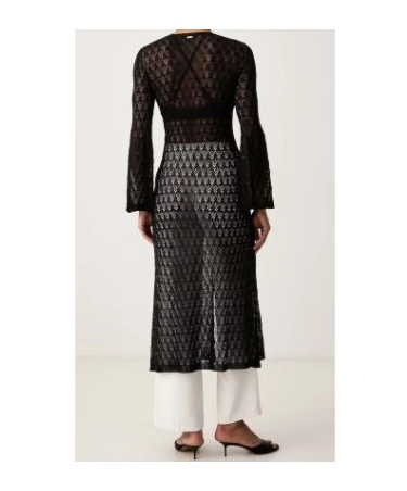 TWINSET Long Knit Cardigan With Flared Sleeves