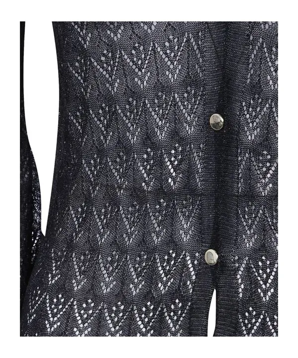 TWINSET Long Knit Cardigan With Flared Sleeves