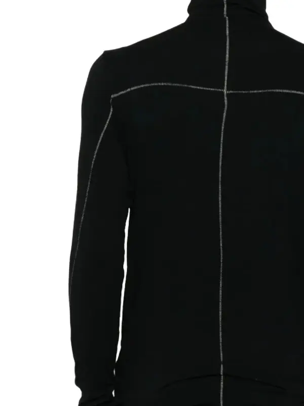 THOM KROM Roll-neck Contrast-stitch T-shirt