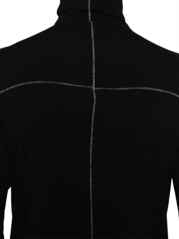 THOM KROM Roll-neck Contrast-stitch T-shirt