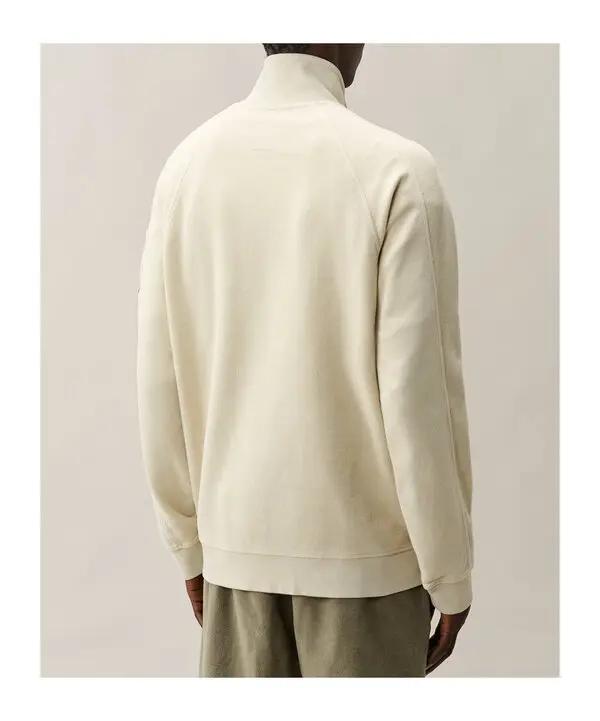 C.P. COMPANY Brushed Emerized Diagonal Fleece Half Zip Lens Sweatshirt