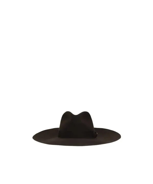 Valentino Garavani Vlogo Signature Fedora Hat - Brown