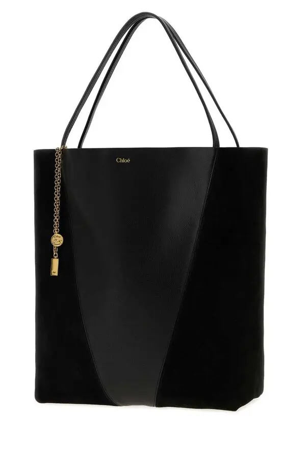 Chloé Spin Panelled Tote Bag - Black