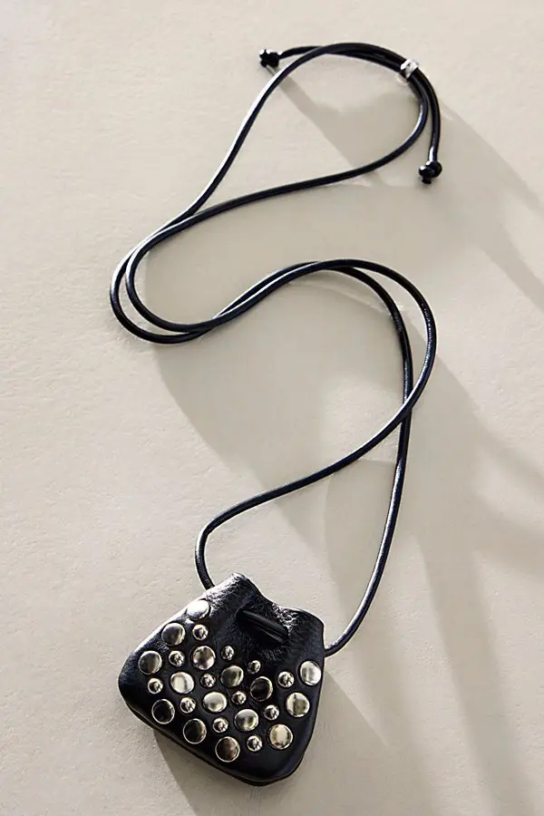 Free People Solenne Studded Leather Pouch