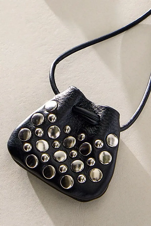 Free People Solenne Studded Leather Pouch