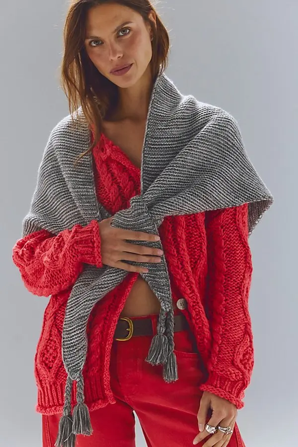 Free People So Marled Shawl - Heather Grey