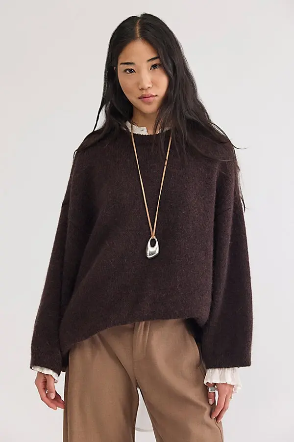 MR MITTENS Arlo Oversized T-shirt Sweater - Espresso