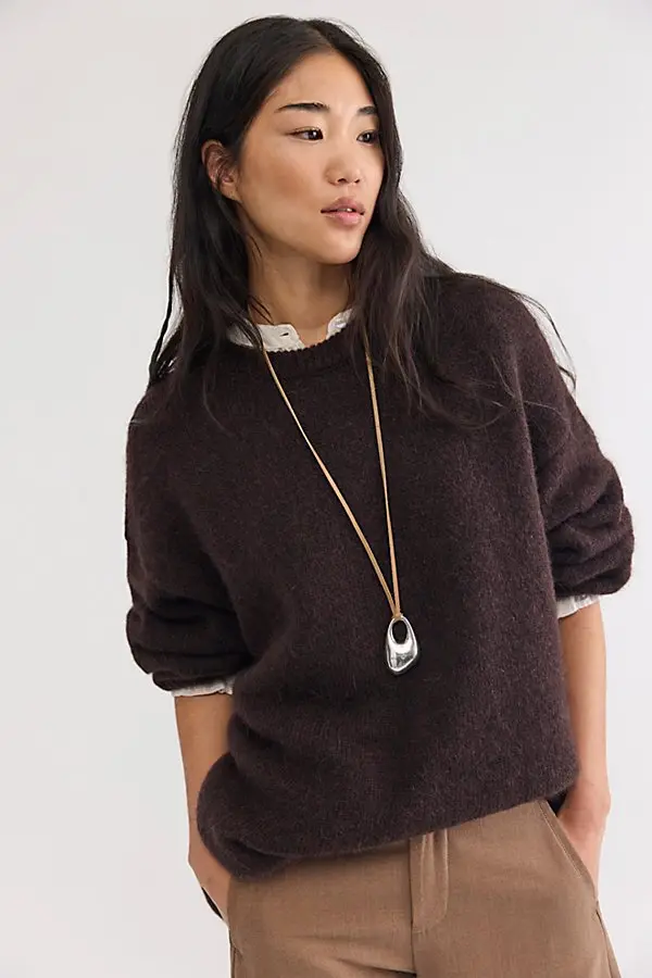 MR MITTENS Arlo Oversized T-shirt Sweater - Espresso