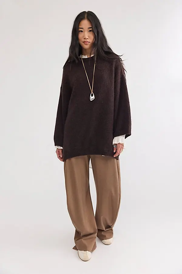 MR MITTENS Arlo Oversized T-shirt Sweater - Espresso