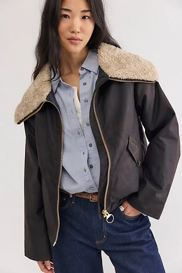 Barbour Mary Waxed Cotton Jacket - Rustic