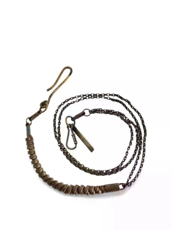 ZIGGY CHEN Braided Leather Chain Wallet Strap