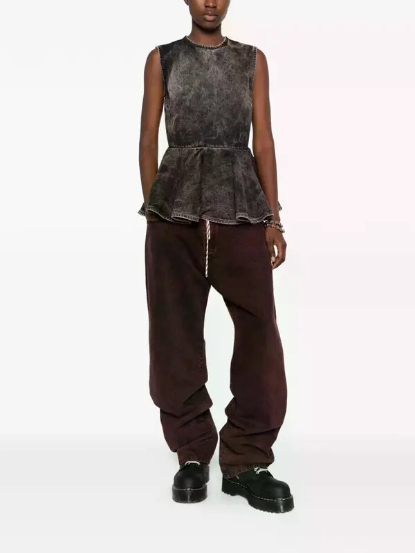 MARQUES' ALMEIDA Acid-wash Peplum Top
