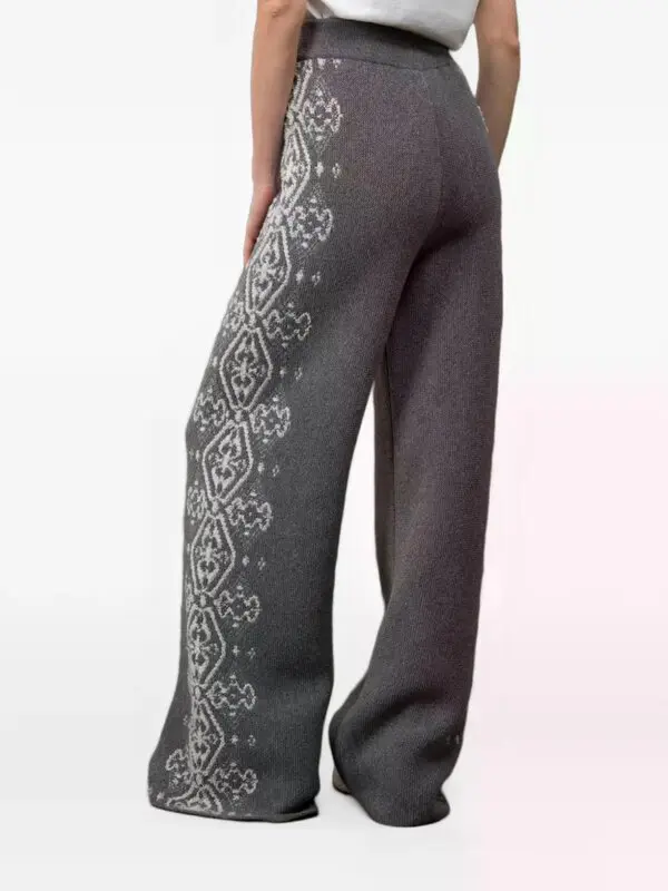 MOORER Divya-xsj Geometric-pattern Knit Trousers