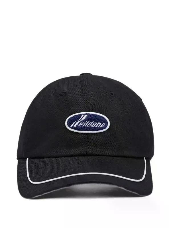We11Done Logo-patch Piped Baseball Cap - Black