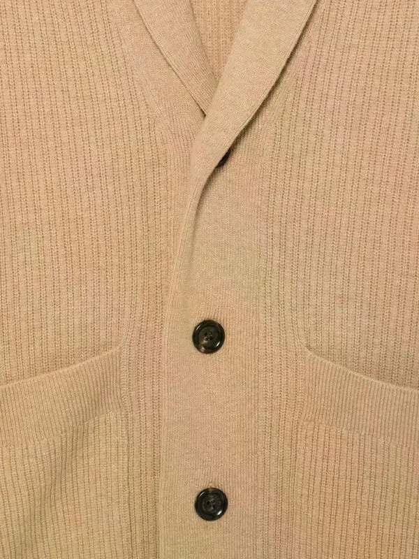 PAOLO PECORA Shawl-collar Ribbed Cardigan