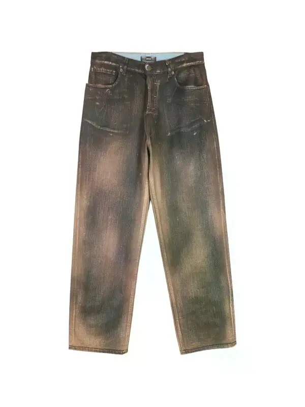 GRIFONI Waxed-effect Jeans