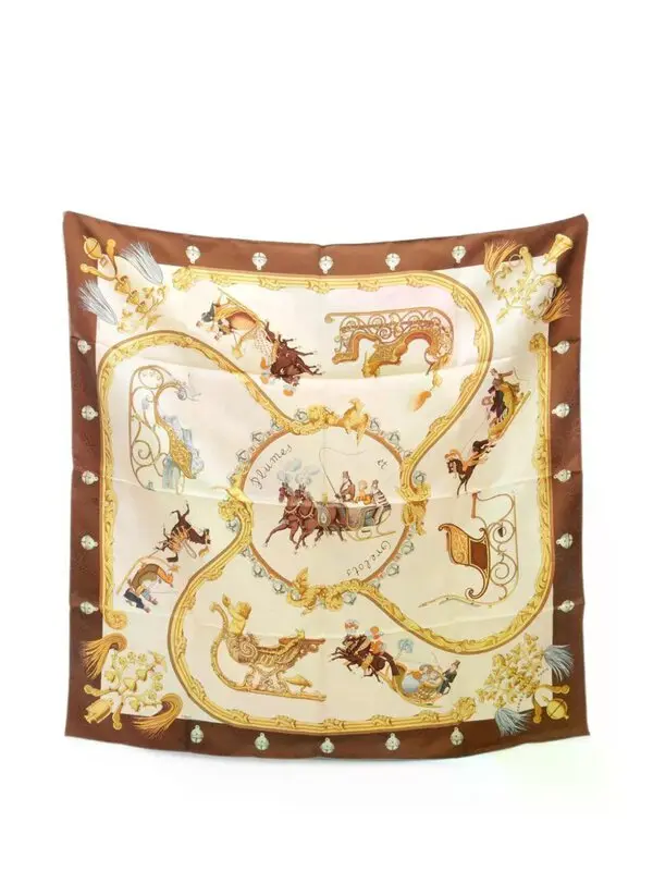 Hermès 2010s 90 Plumes Et Grelots Scarf
