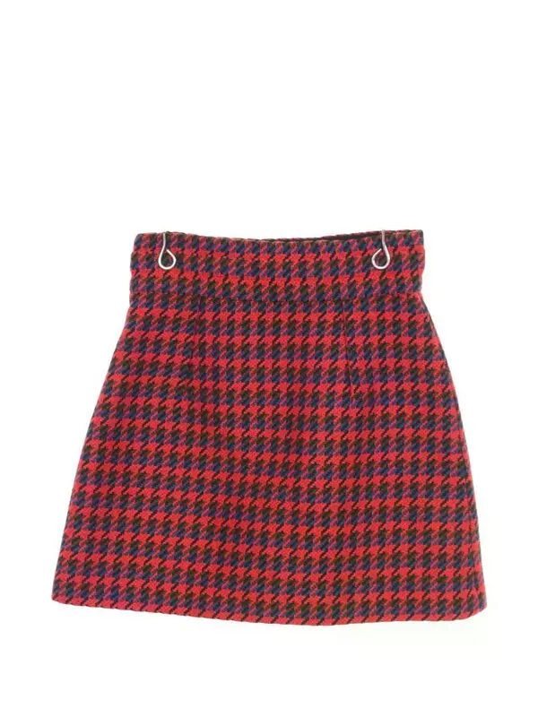 Gucci 2010s Interlocking G Houndstooth Skirt