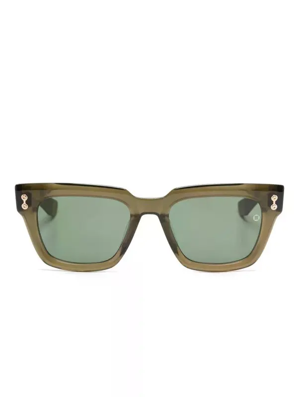 AKONI Pyxis Square-frame Sunglasses - Green