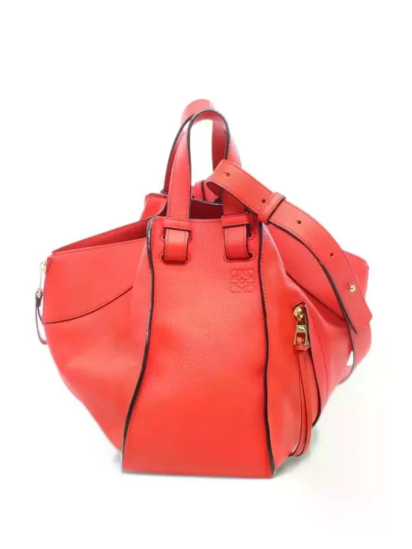 Loewe 2000s Hammock Leather Tote Bag - Red