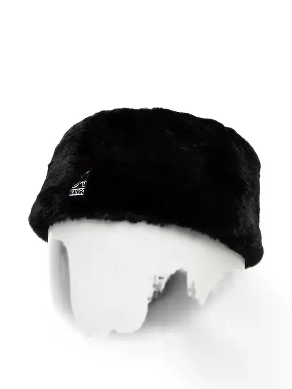 KANGOL Logo-patch Faux-fur Hat - Black
