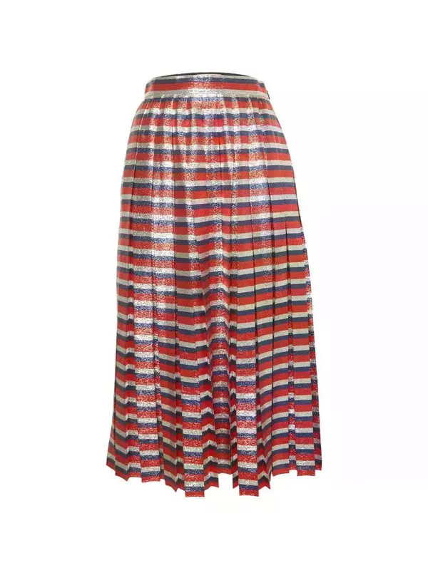 Gucci Striped Pleated Skirt - Red