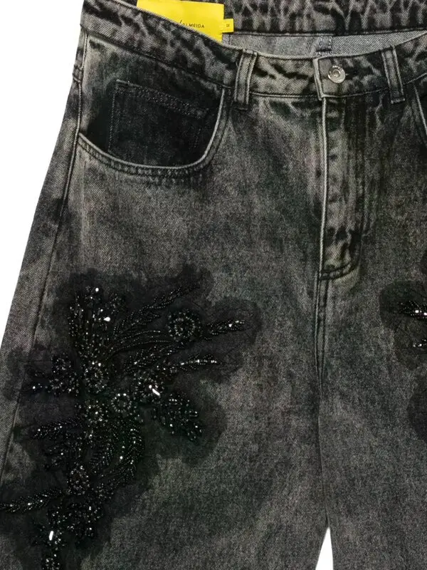 MARQUES' ALMEIDA Bead-embellished Frayed Jeans
