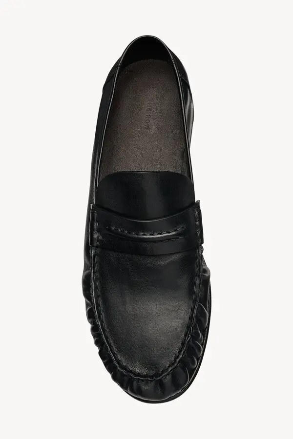 THE ROW Theo Moccasin - Black