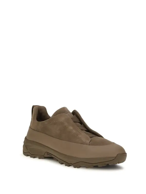 Zegna Triple Stitch™ Monte Leather And Suede Sneakers