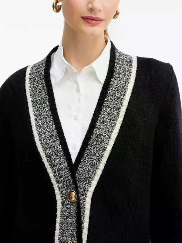 Luisa Spagnoli Contrast-trim Button-up Cardigan