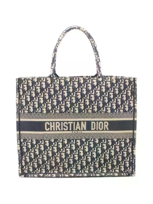 Dior 2000s Book Tote Oblique Handbag - Blue