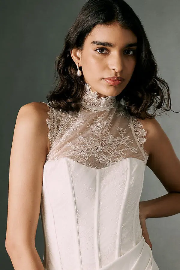 Bhldn Lace Bustier Maxi Dress