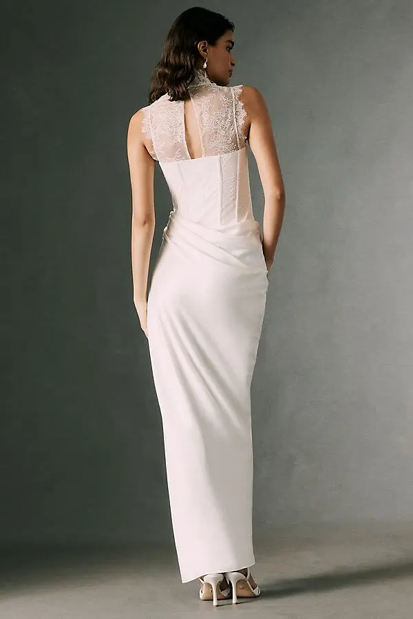 Bhldn Lace Bustier Maxi Dress