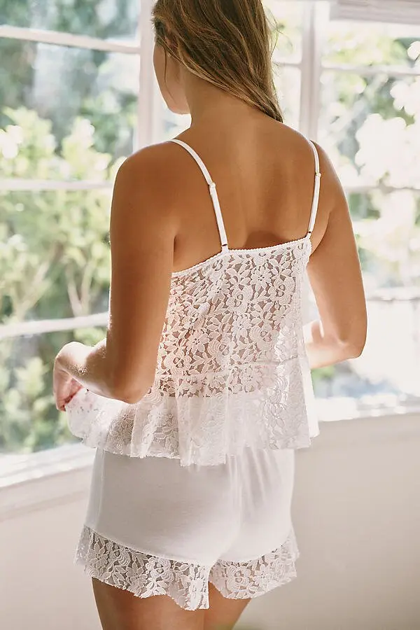 Anthropologie Flora Nikrooz Shawna Lace Cami & Shorts Set