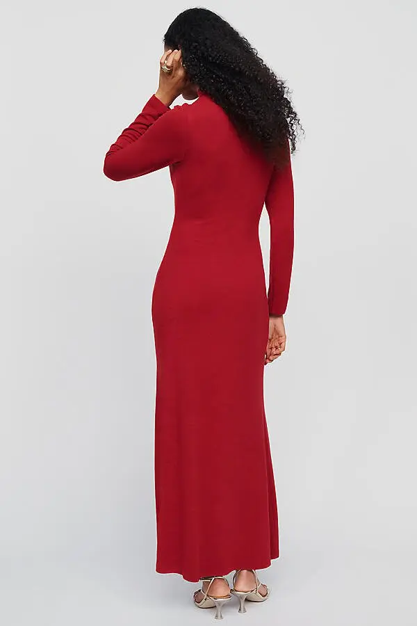 Farm Rio Floral Appliqué Mock Neck Maxi Dress