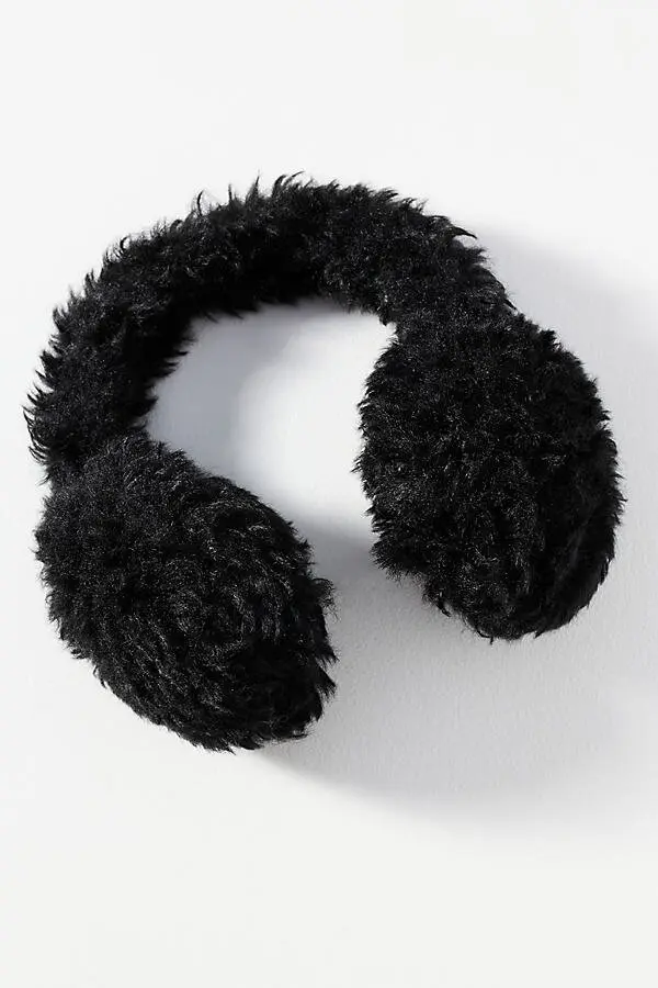 Anthropologie Sherpa Fleece Earmuffs - Black