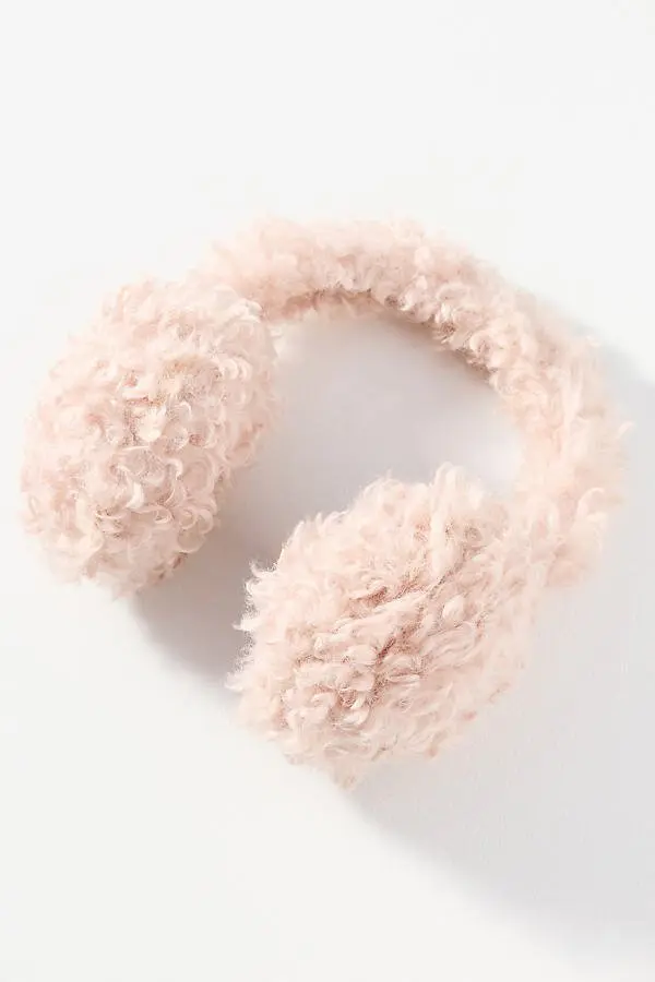 Anthropologie Sherpa Fleece Earmuffs - Blush