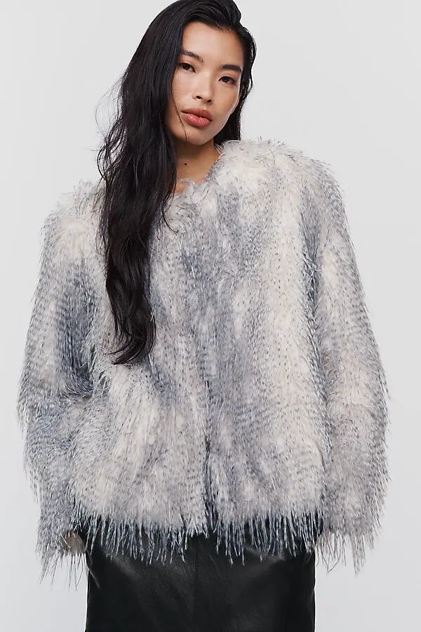 Anthropologie Shaggy Faux Fur Jacket