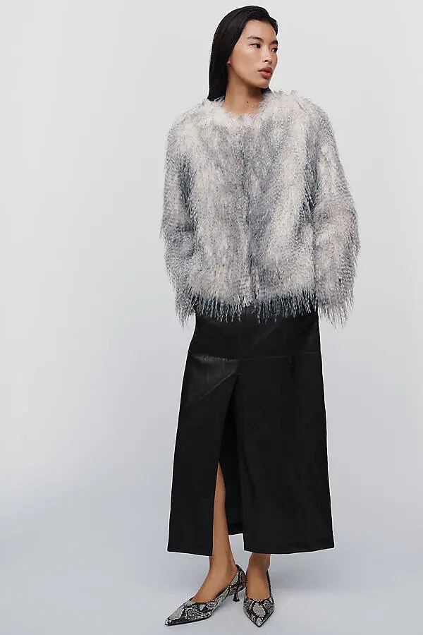 Anthropologie Shaggy Faux Fur Jacket