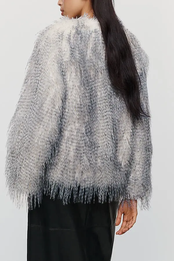 Anthropologie Shaggy Faux Fur Jacket