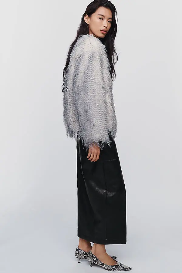 Anthropologie Shaggy Faux Fur Jacket